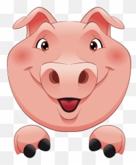 Cartoon Pig Face Clip Art - Domestic Pig Emoji,Pig Face Emoji - free ...