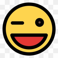 Wink Emoticon Face - Transparent Invisible Background Smiley Face Emoji ...
