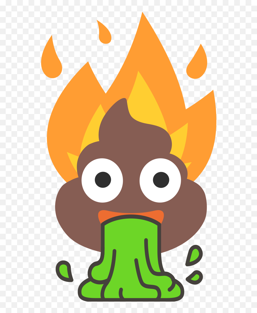 Flaming Poop Vomit Emoji - Flaming Poop Emoji,Emoji - free transparent ...