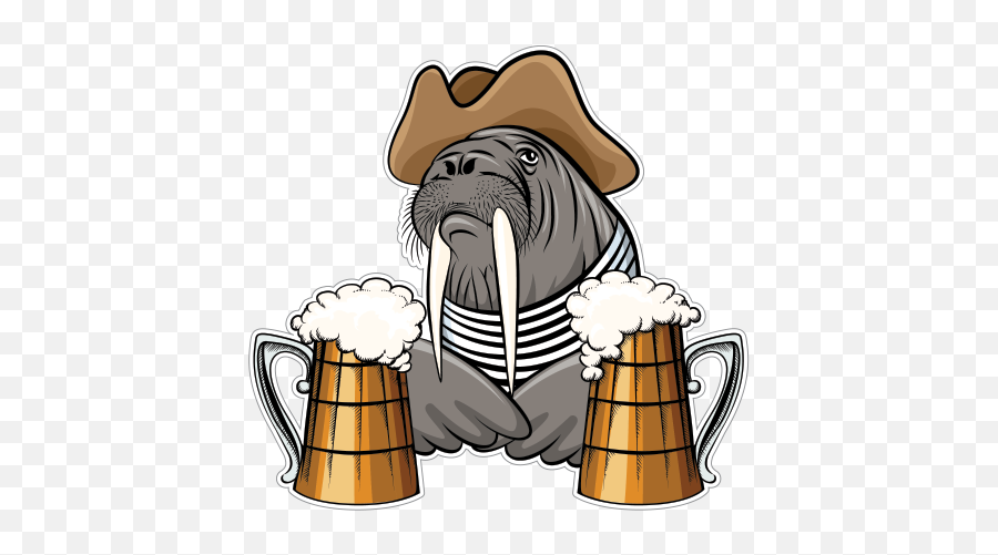 Drinking Clipart Beer - Walrus Drinking A Corona Emoji,Walrus Emoji ...