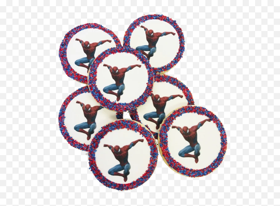 Spider - Man Sugar Cookies With Nonpareils Circle Emoji,Spider Emoji ...