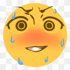 Emoji - Red Face Emoji With Sweat,Sweating Emoji - free transparent ...