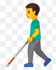 Man With Probing Cane - Cartoon Emoji,Blind Emoji - free transparent ...
