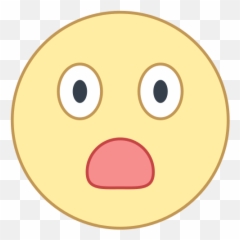 Apple Color Emoji Surprise Sticker - Shocked Emoji White Background ...
